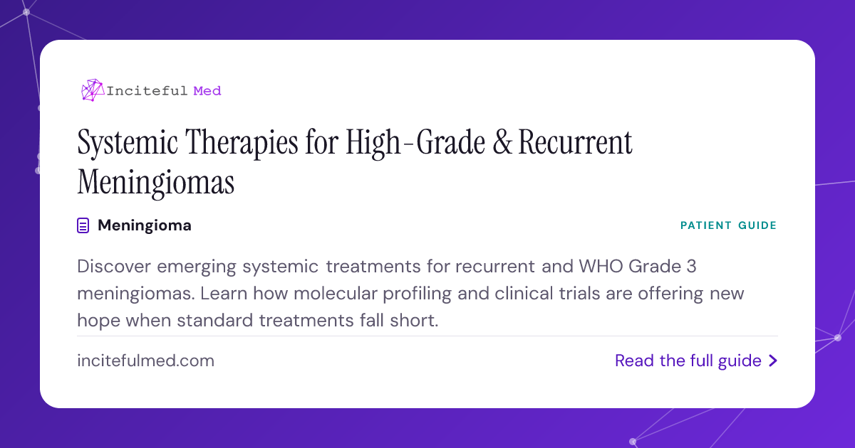 High-Grade & Recurrent Meningioma: Systemic Therapies | Inciteful Med ...